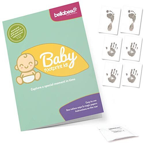 Six Sheet Baby Hand and Foot Print Kit with one inkless towelette ...