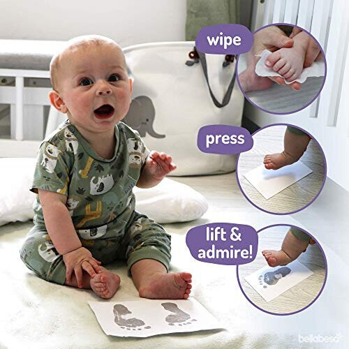 Six Sheet Baby Hand and Foot Print Kit with one inkless towelette ...
