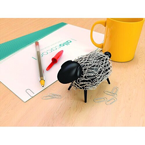 Sheepi - The Magnetic Paper Clip Dispenser Sheep - Black with White ...