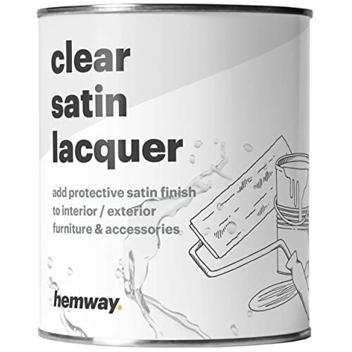Hemway Clear Satin Lacquer 1 Litre / Quart - UV Multi-Surface Sealant ...
