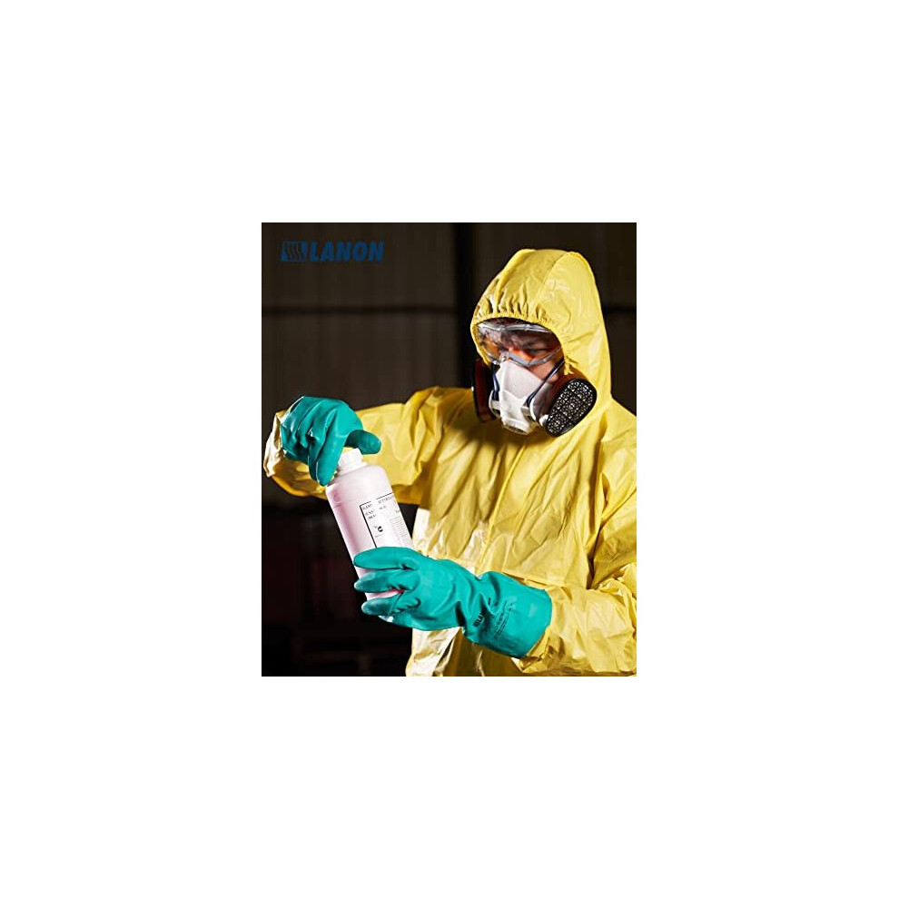 Work Gloves LANON Chemical Resistant Rubber Gloves - Heavy Duty Safety ...