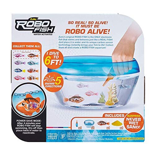 Robo Fish 7126 Robo FishFish Tank Playset Robotic Toy Pet, Fish, 13.5 x ...
