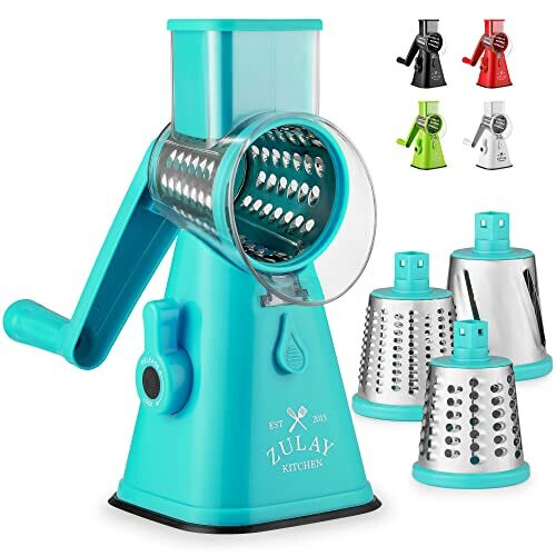 Zulay Kitchen Manual Rotary Cheese Grater with Handle - Round Cheese ...