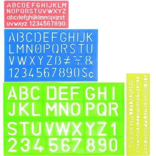 4 Pcs Stencil Set Alphabet Letter Stencils Plastic Number Stencils ...