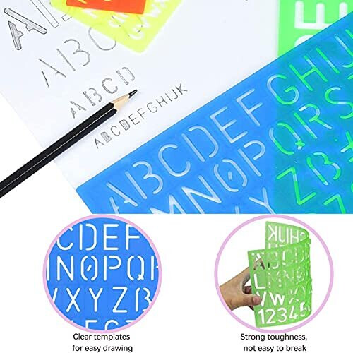 4 Pcs Stencil Set Alphabet Letter Stencils Plastic Number Stencils ...