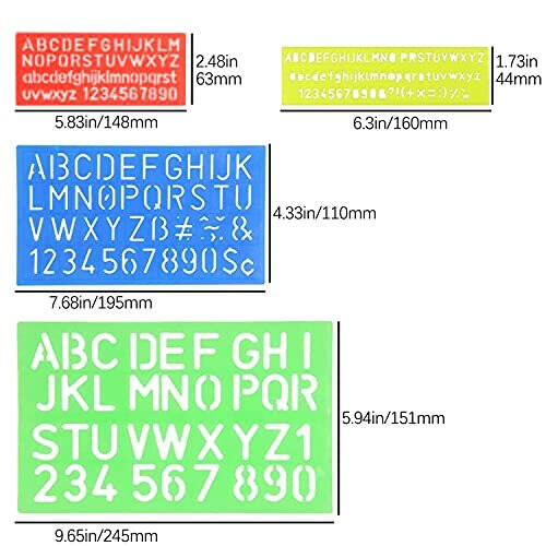 4 Pcs Stencil Set Alphabet Letter Stencils Plastic Number Stencils ...