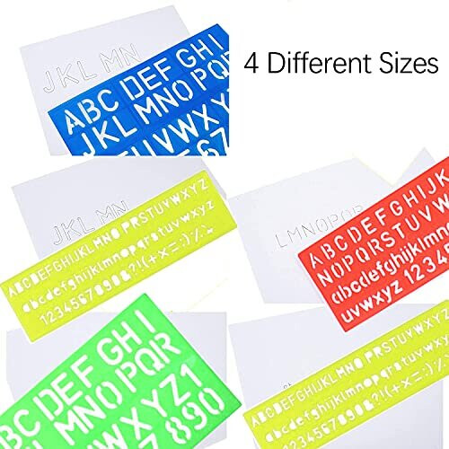 4 Pcs Stencil Set Alphabet Letter Stencils Plastic Number Stencils ...