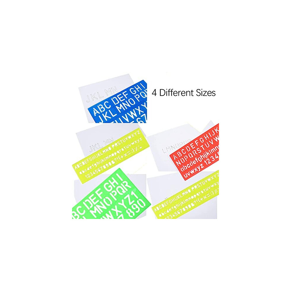 4 Pcs Stencil Set Alphabet Letter Stencils Plastic Number Stencils ...