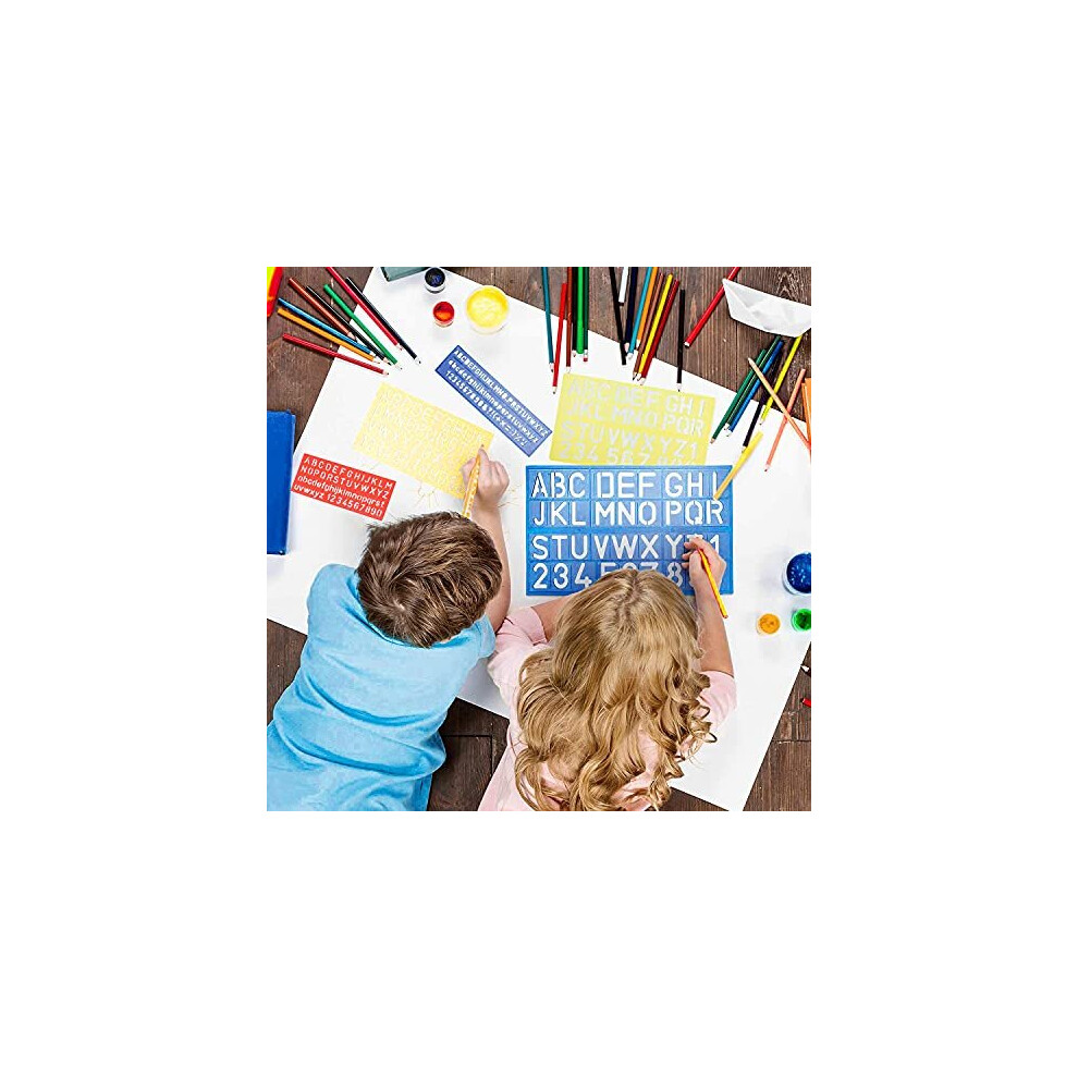 4 Pcs Stencil Set Alphabet Letter Stencils Plastic Number Stencils ...