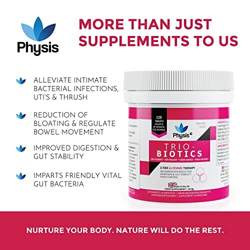 Physis Oral Probiotics for Women | 120 Tablets | Thrush, Cystitis, UTI ...