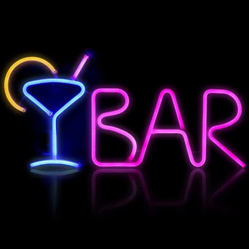 iKefe Neon LED Signs Bar Letter Light Up Beer with Remote / Blue ...