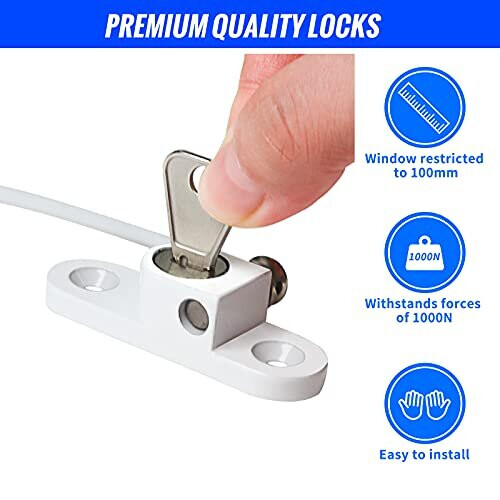 2Pcs Window Locks for UPVC Windows, YTOOK Window Cable Restrictor ...