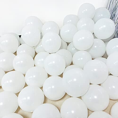 White Mini Latex Balloons 100 Pack 5 inch Pastel White Small Balloons ...