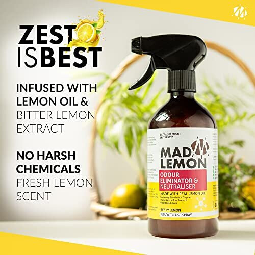 Mad Lemon Pet Odor Eliminator - Deodorizer for Dog or Cat Urine Smells ...