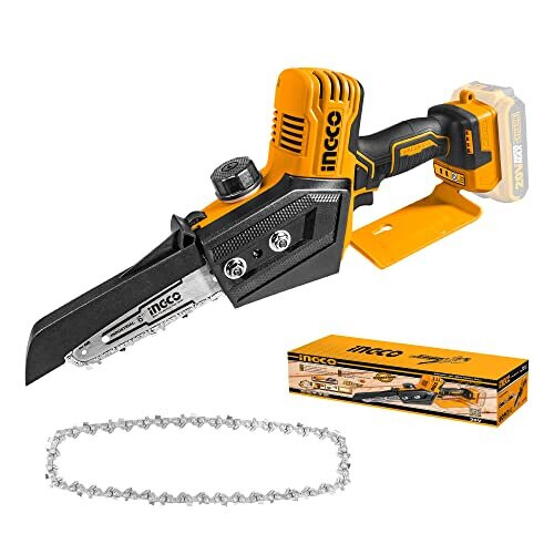 INGCO 20V Cordless Mini Chain Saw 6 Inch Brushless Lithium-Ion One-Hand ...