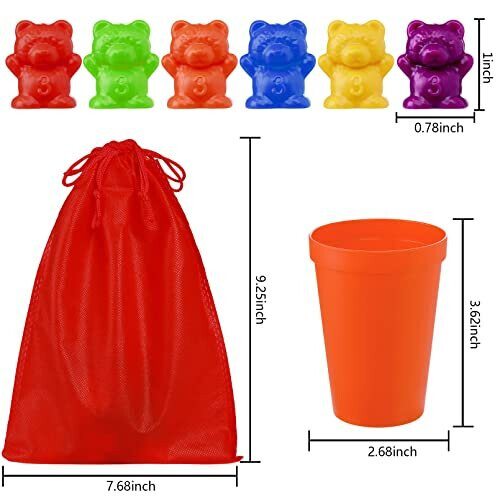 Counting Rainbow Bears with Matching Sorting Cups,67Pcs Montessori ...