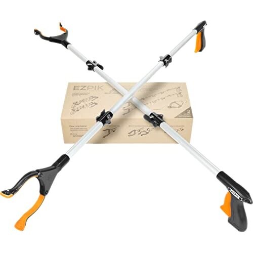 EZPIK PRO 2 x 43" Double Extra-Long Litter Picker for Adults 2 Pack ...