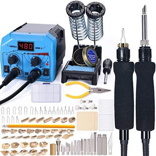 YIHUA 939D-II Pyrography Wood Burning Kit Station with 2 Pyrography ...