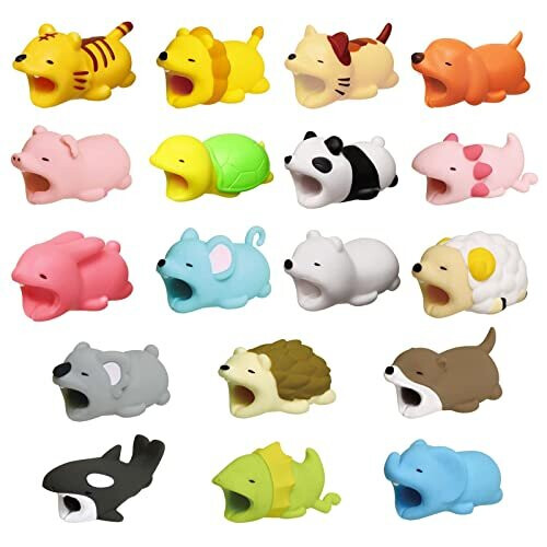 18Pcs Animals Cables Silicone Protector Bite, Cute Animal Cable ...