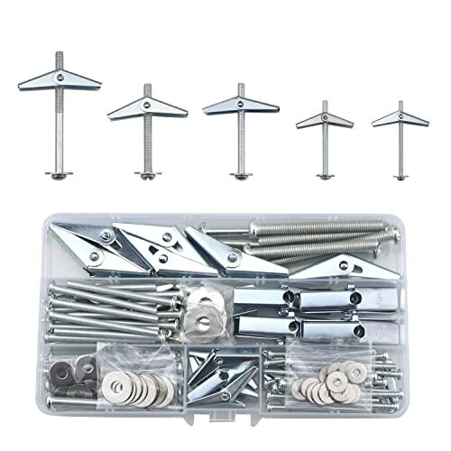 Plasterboard Fixings 40 Sets(120pcs),Drywall Screws and Wing Spring ...