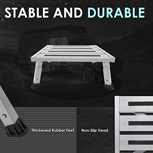 DEPSUNNY Adjustable Height Aluminum RV Step, Stable Foldable Platform ...