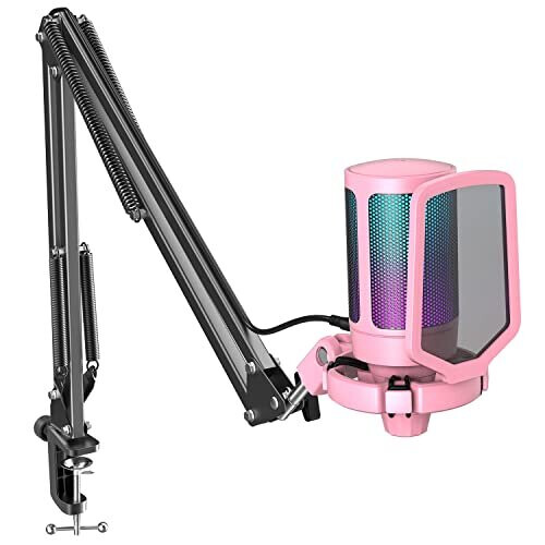 FIFINE Streaming USB Microphone Kit, PC Gaming Mic Set, Condenser ...