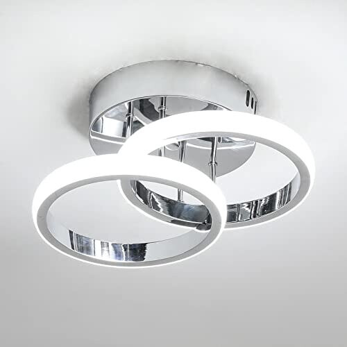 Light Fixture Ceiling Silver Round Simple Small Ceiling Light Cool ...