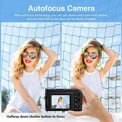 Digital Camera,Jumobuis 4K 48MP Autofocus Vlogging Camera with 32G Memory Card 16X Digital Zoom ...