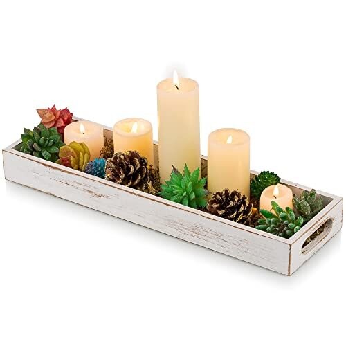Hanobe Rectangle Long Narrow Tray: Decorative Trays Rectangular Candle ...