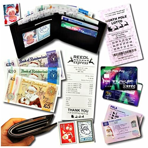 KateCreate Santa's Lost Wallet with Content (Money, Flying Licence ...