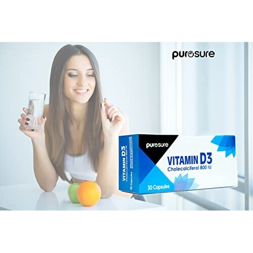 Vitamin D3 800 IU - 30 Capsules - High Potency, Easy to Swallow Pure ...