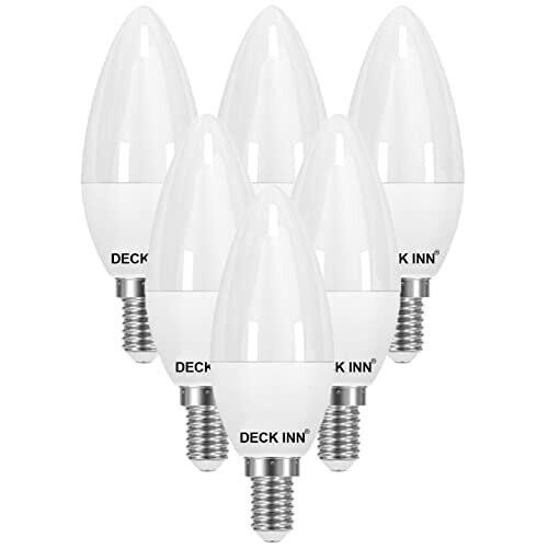 DECK INN Pack of 4 E14 LED Candle Light Bulbs,40W Incandescent Bulb Equivalent, 5.5W, 470lm ...