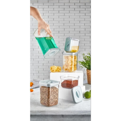 Storage Jars for Food Stackable Clear Storage Containers Set of 3 on OnBuy