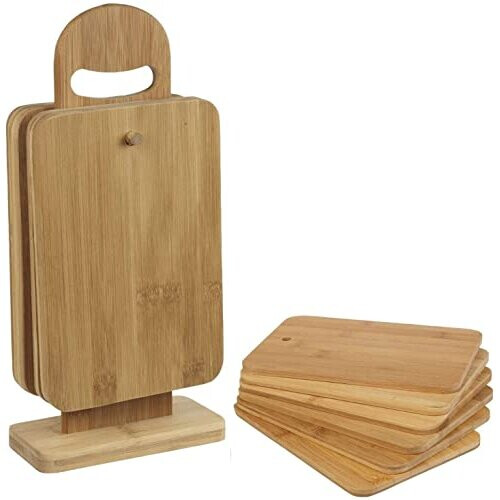 Casa Cuisine? 7 Piece Bamboo Chopping Board Set and Stand. Sustainable ...