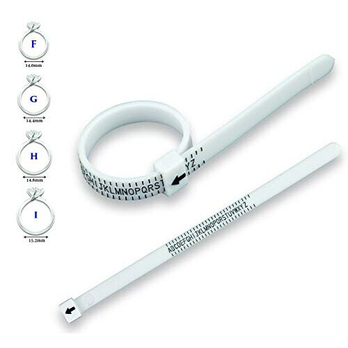 ADASH Ring Sizer UK, A-Z Ring Measurement Tool, with Ring Size Guide ...