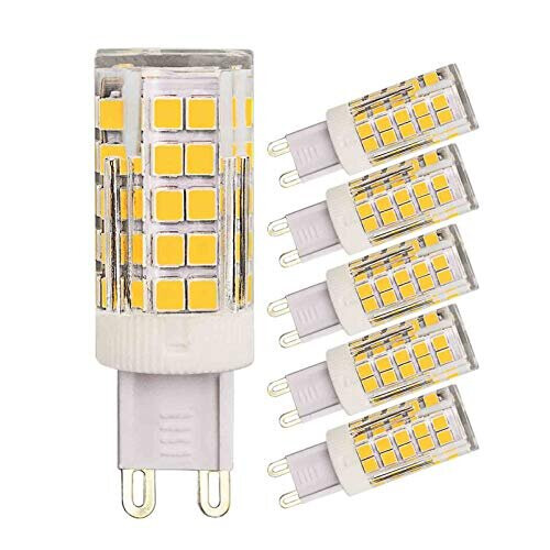5 Pack G9 LED Light Bulbs Dimmable 4W Equivalent to 40W 30W 35W Halogen Warm White 3000k 400 ...
