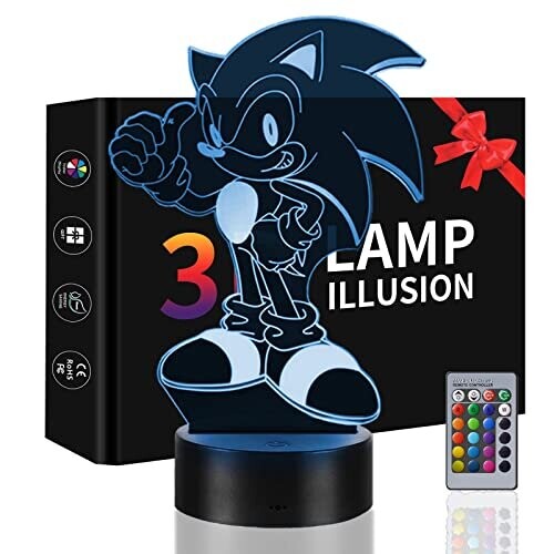 Uitirla Sonic 3D Illusion lamp, Sonic D Night Light, Sonic Toys for ...