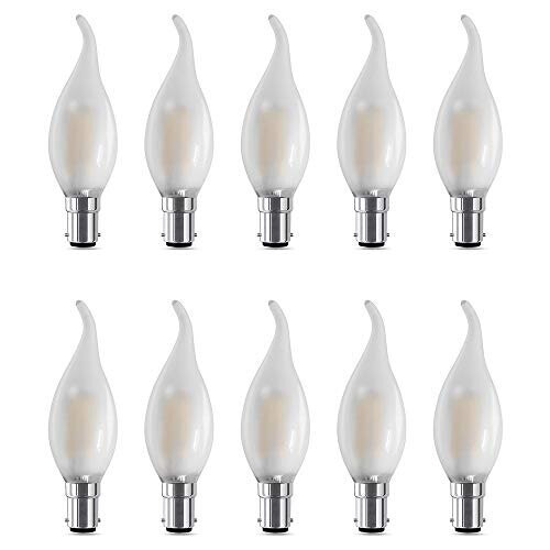 B15 SBC Small Bayonet Cap Candle Bulbs, B15d LED Dimmable Filament Candelabra Bulbs, C35 Soft ...