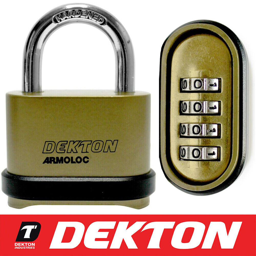 Dekton 50mm 4 Digit High Security Combination Padlock House Shed Lock ...