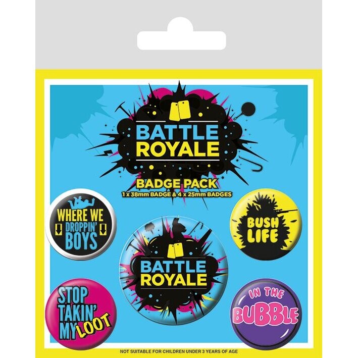 FORTNITE Battle Royale Badge Pack of 5 Safety Pin Backed Badges on OnBuy