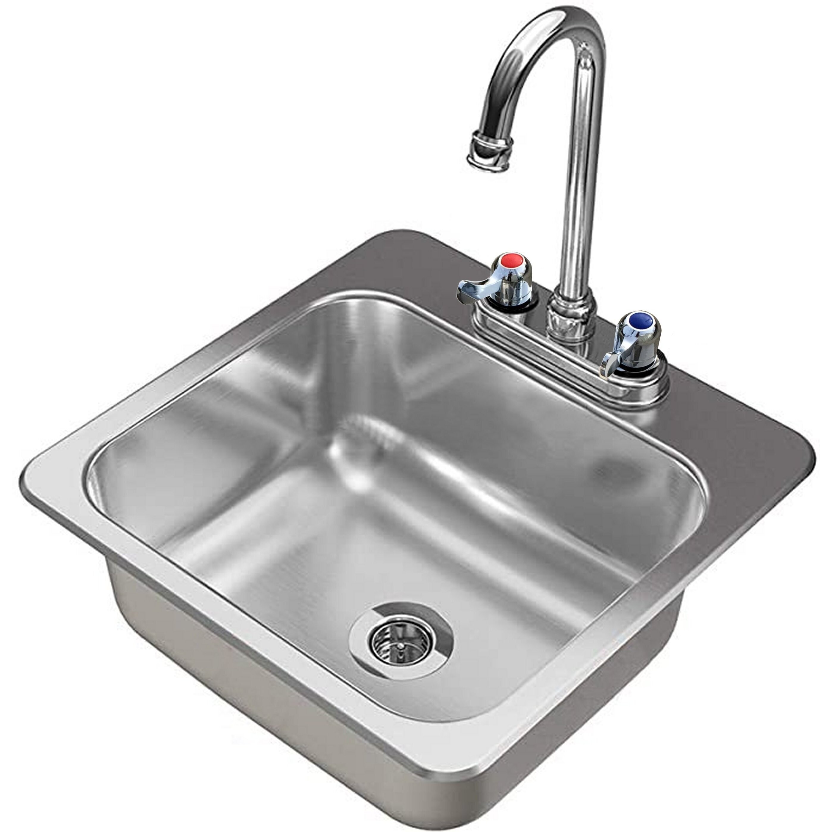 S11SQ Counter Top Sunk Inset Stainless Steel HAND WASH BASIN Sink on OnBuy
