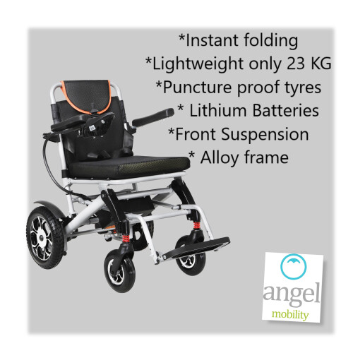 Angel Mobility Electric Lightweight Folding Power Wheelchair Mobility ...