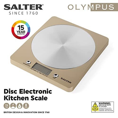 Salter 1036 OLFEU16 Disc Electronic Kitchen Scale, Digital Electric ...