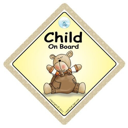 Child on Board, Brown Bear, Baby on Board Sign, baby on board, Bumper ...