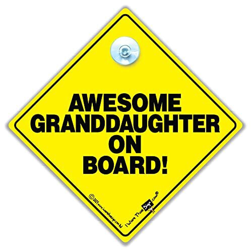 Awesome Granddaughter On Board Car Sign, Baby On Board Sign Style ...