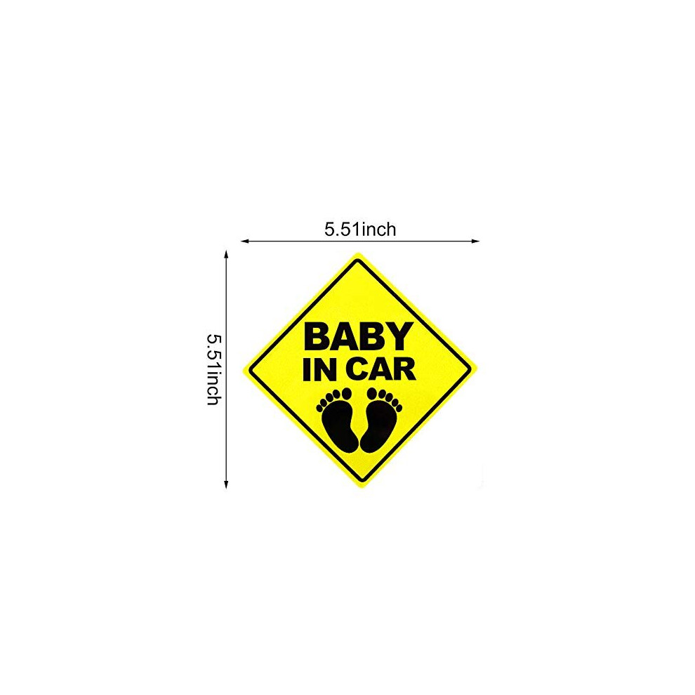 diyfixlcd 4 Piece Baby Board Sign Sticker for Car Baby in Car Decal ...