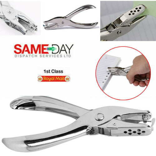 Hole Punch Metal Hand Held One Single Hole Paper Puncher 6mm office on ...