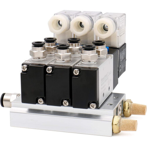 Heschen Electrical Pneumatic Triple Solenoid Valve 4V210-08 AC 220V PT1 ...