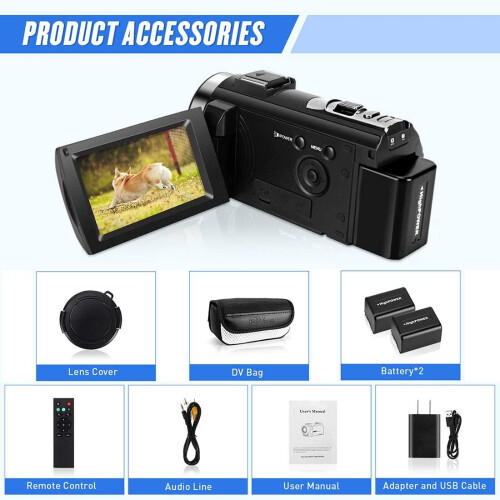 Video Camera Camcorder, Digital YouTube Vlogging Camera Recorder Full ...