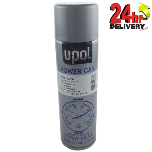 U-Pol Power Can ALLOY WHEEL SILVER Paint 500ml x 6 Car Spray Aerosol on ...